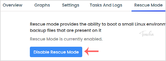 How to Disable Rescue mode in Virtualizor? - Lab Creative